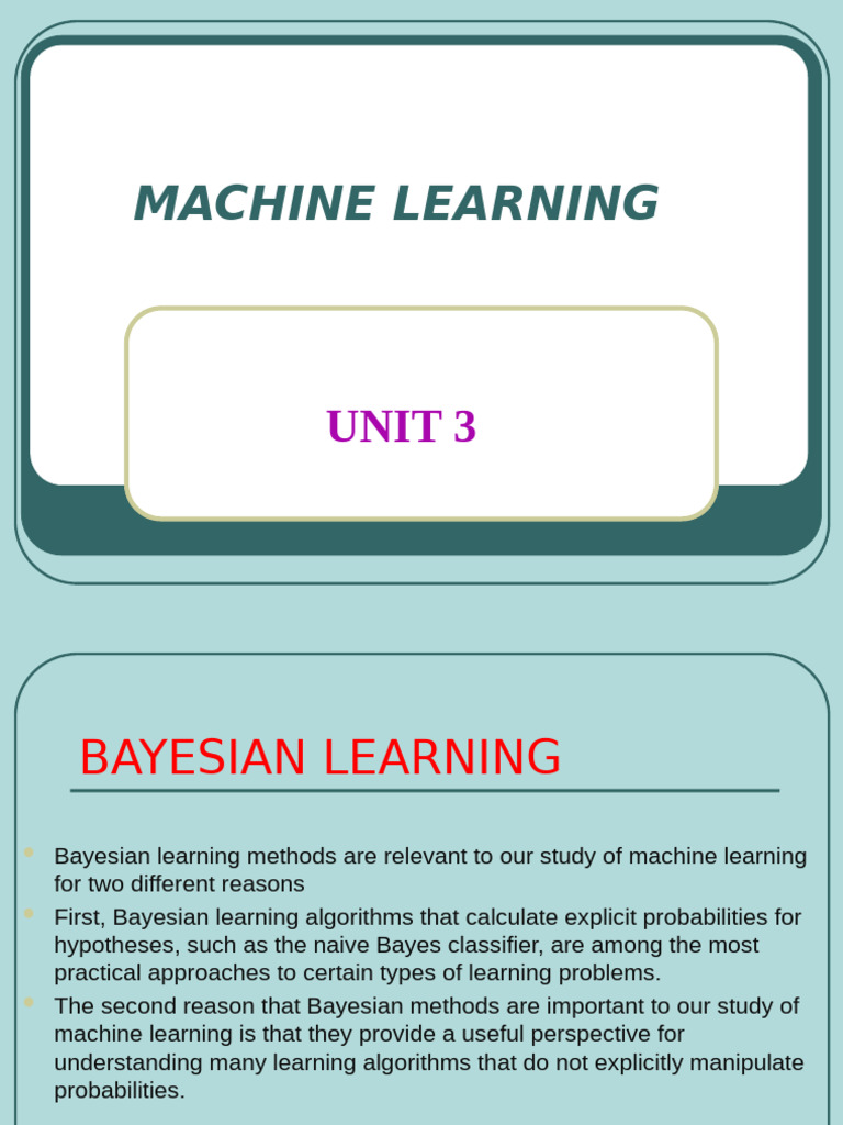 UNIT-3 | PDF | Statistical Classification | Machine Learning