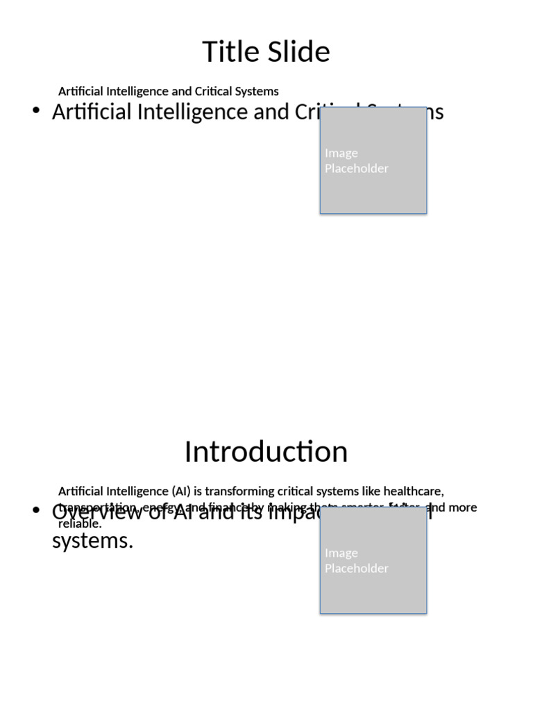 AI and Critical Systems Placeholders | PDF | Artificial Intelligence ...