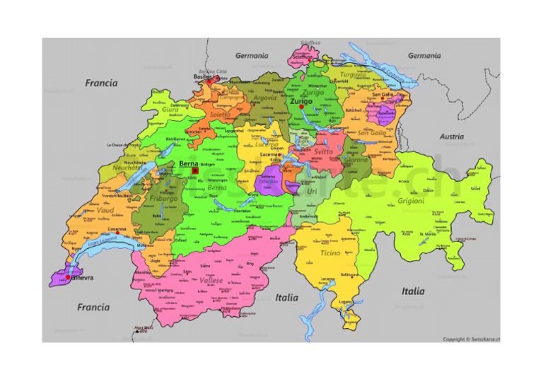 Cartina Della Svizzera Con Cantoni | PDF