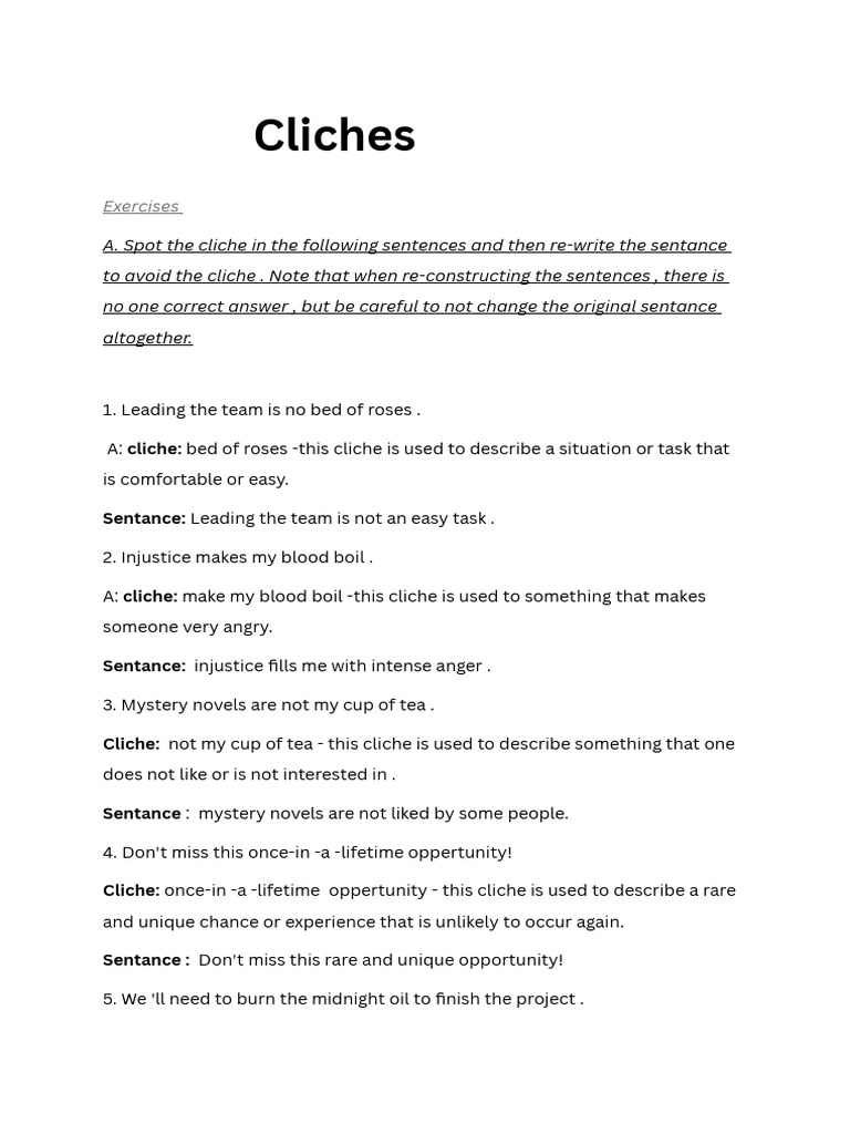 Avoiding Cliches in Writing Exercises | PDF | Osiris | Isis