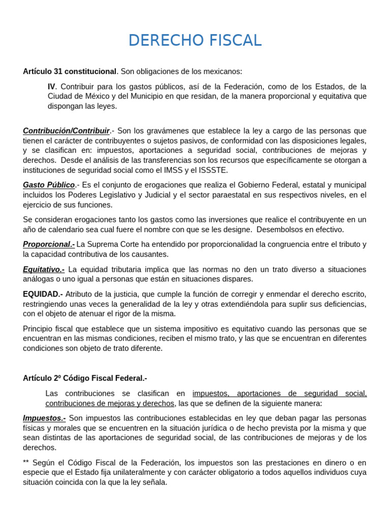 DERECHO FISCAL | PDF