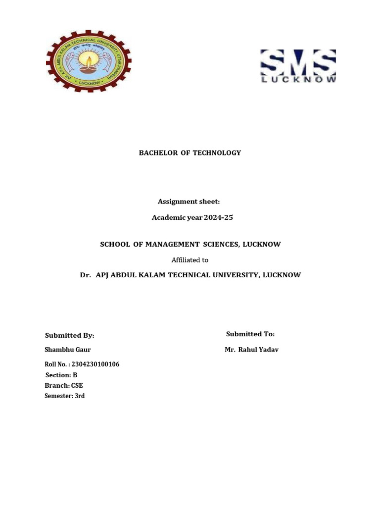 CSE Data Structure Assignment | PDF