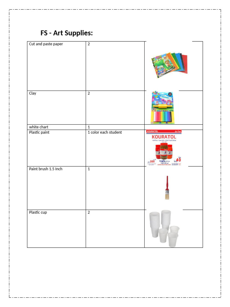 FS - Art Supplies:: Cut and Paste Paper 2 | PDF