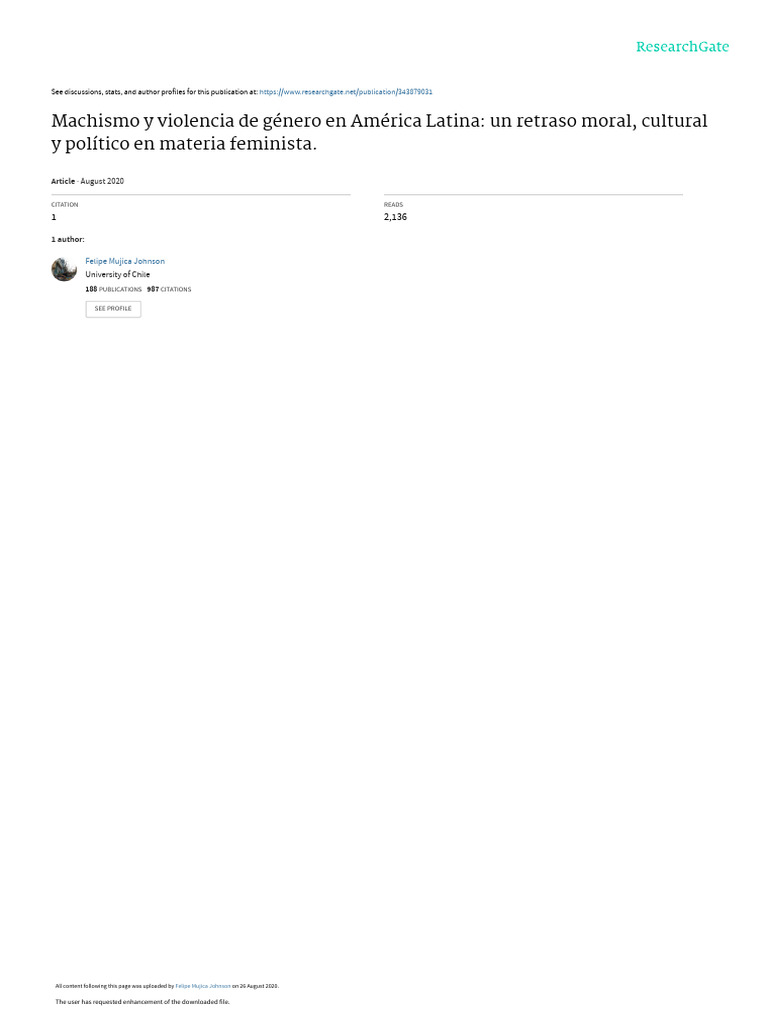Machismo y Violencia de Género en América Latina: Un Retraso Moral ...