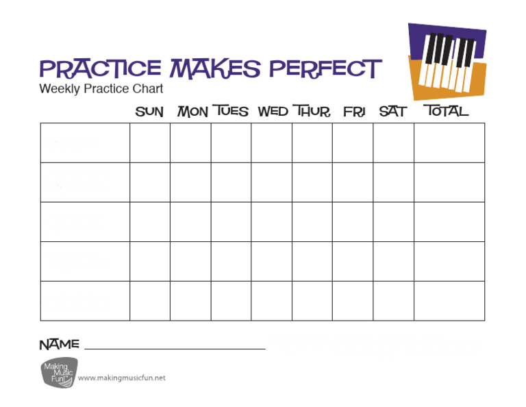 Practice Makes Perfect Practice Chart Piano | PDF