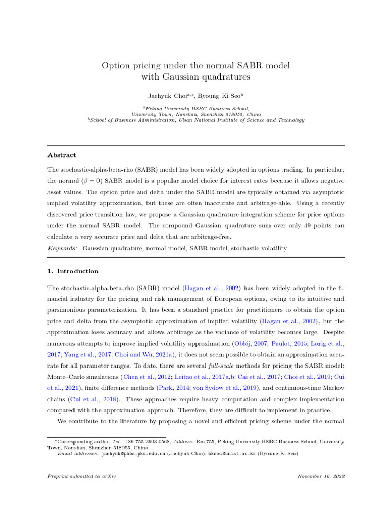 Option pricing under the normal SABR model with Gaussian quadratures ...