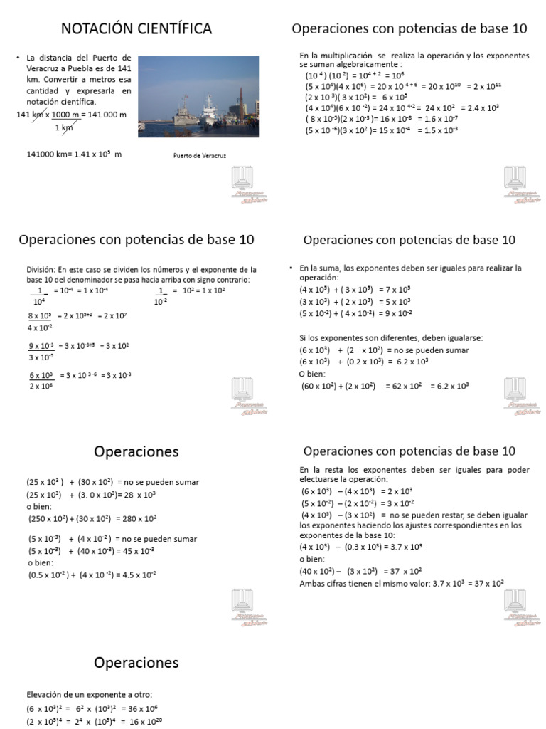 Operaciones Con Notación Científica | PDF | Multiplicación | Matemáticas