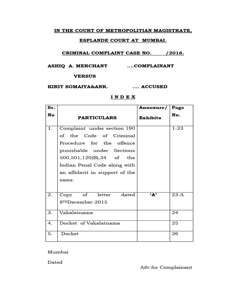 Petition Against Kiritsomaiya | PDF | Defamation | Affidavit