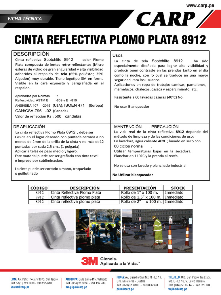 Ficha Tecnica 8912 Scothlite 3M | PDF | Sector secundario de la ...