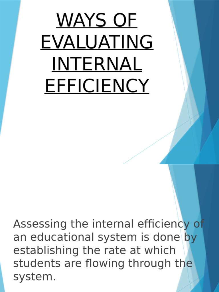 Evaluating Internal Efficiency New | PDF