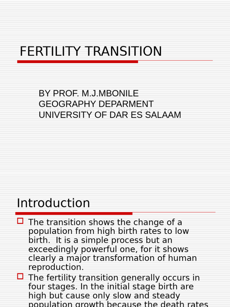 Fertility Transition | PDF | Total Fertility Rate | Birth Rate