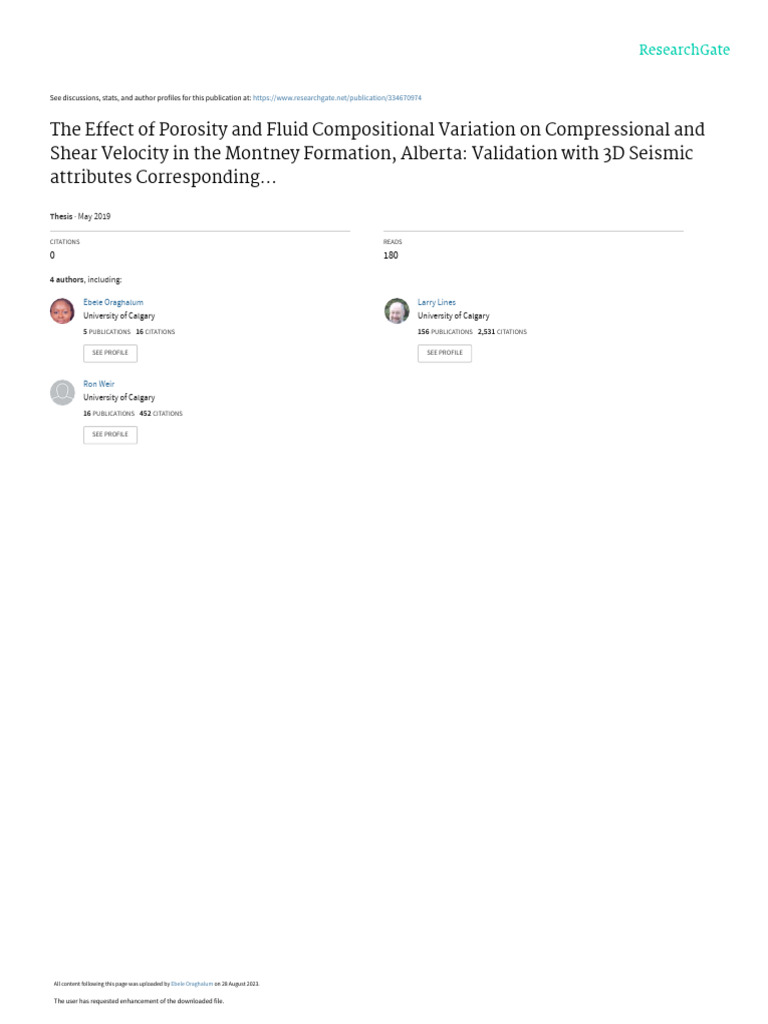Montney Formation Porosity Study | PDF