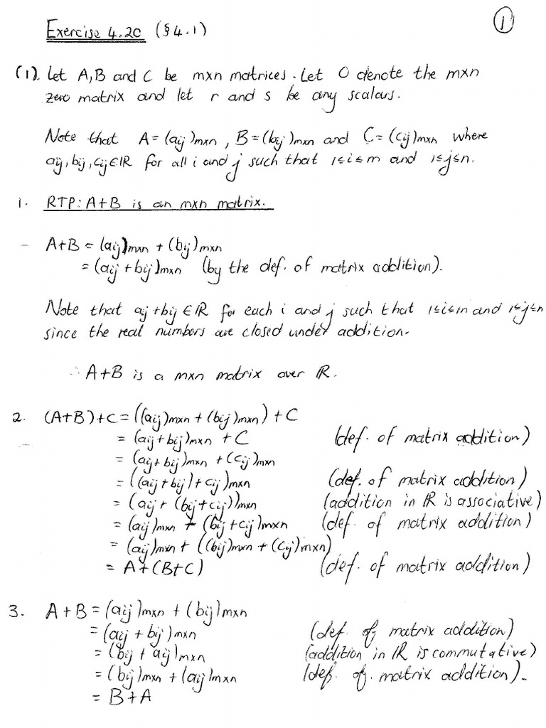 Algebra Chapter 4 - Exercise 4.20 Solutions | PDF