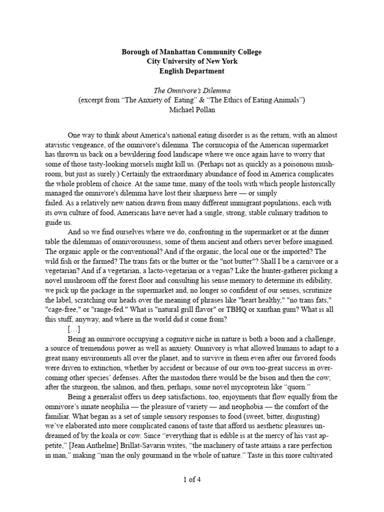 Pollan Ethics of Eating Animals2 | PDF | Meat | Foods