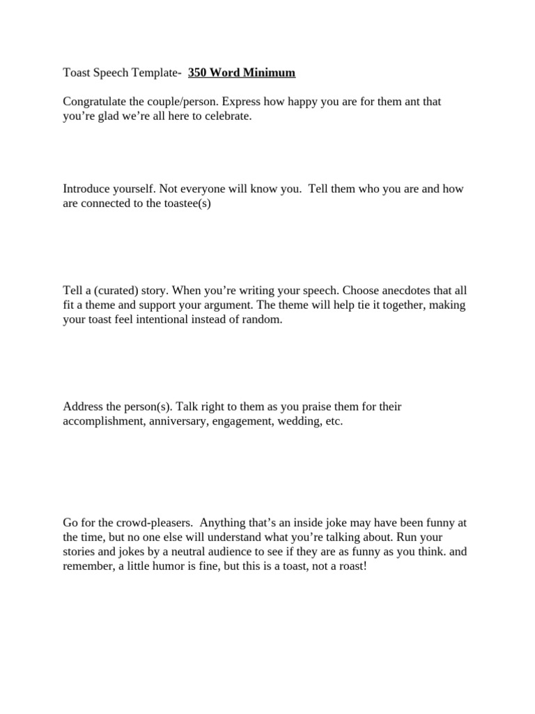 Toast Speech Template | PDF