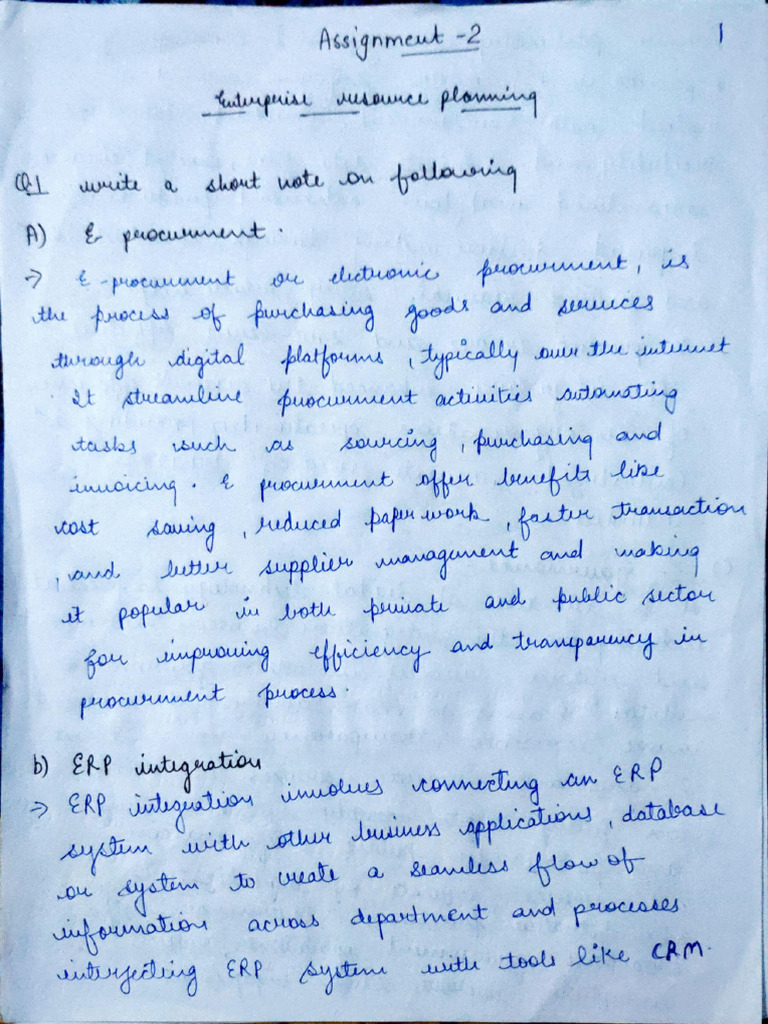 ERP assignment | PDF