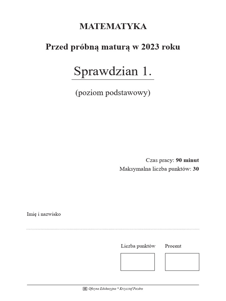 Sprawdzian P cz1 Uczen OK | PDF
