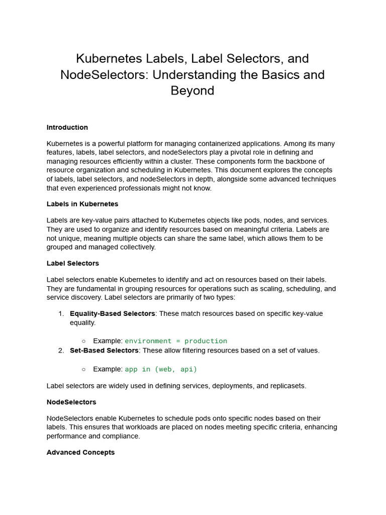 Mastering Kubernetes - Labels, Selectors, and Beyond | PDF | Computing ...