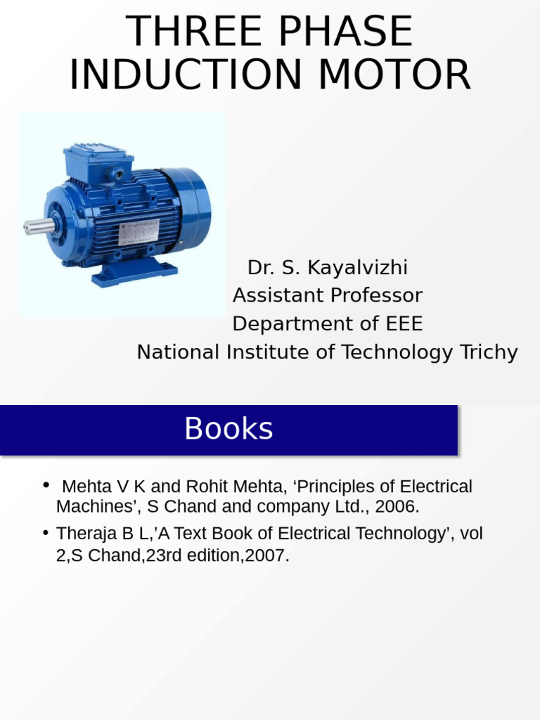 Three Phase Induction Motor Mech Engg | PDF | Electric Motor ...