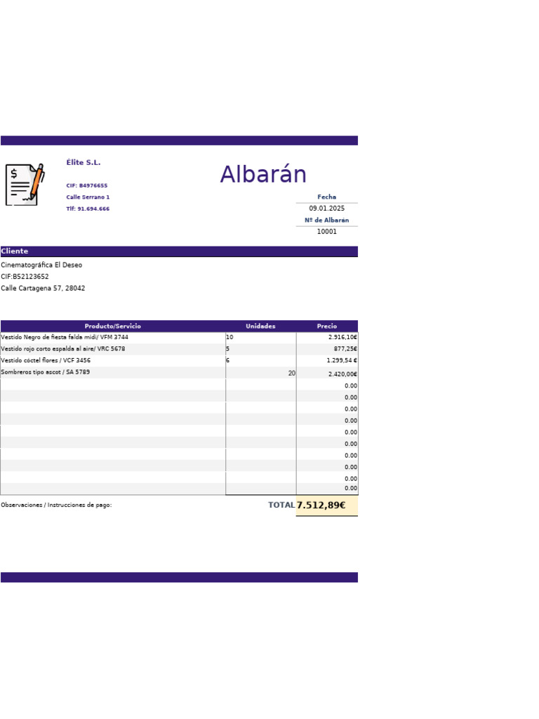 Plantillas Albaran | PDF | Documentos empresariales | Contabilidad