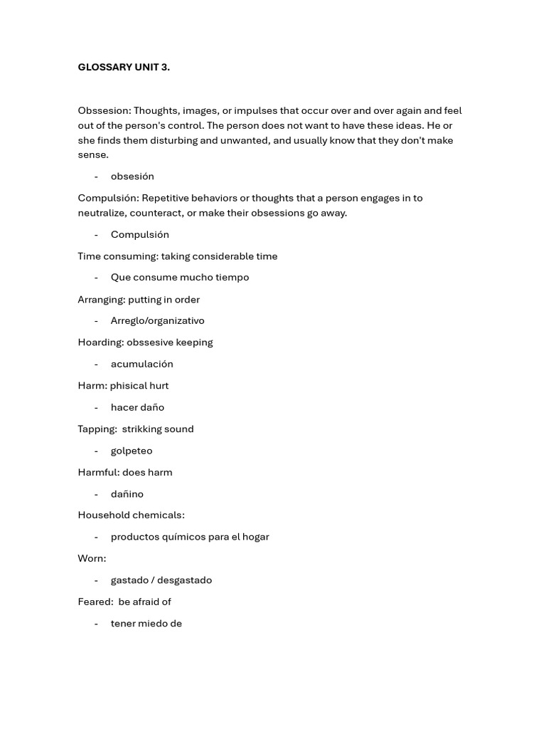 Glossary Unit 3 | PDF