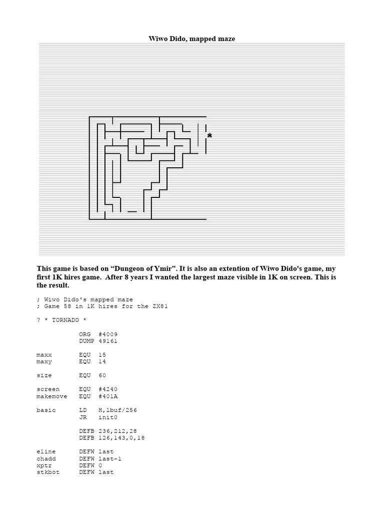 Game - 58 Wiwo Dido Mapped Maze | PDF | Computing | Computer Programming