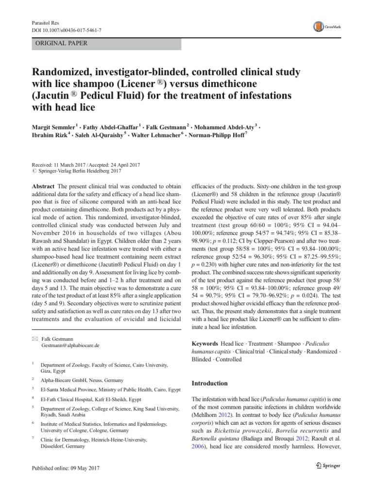 Lice Shampoo Vs Dimethicone RCT 6b73df8c 5e6f 4463 84a2 D7bbc0adbaf7 | PDF