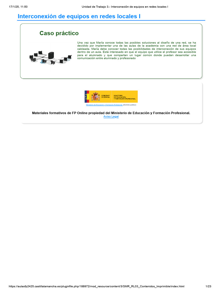 Unidad de Trabajo 3.- Interconexión de equipos en redes locales I | PDF | Dirección IP ...