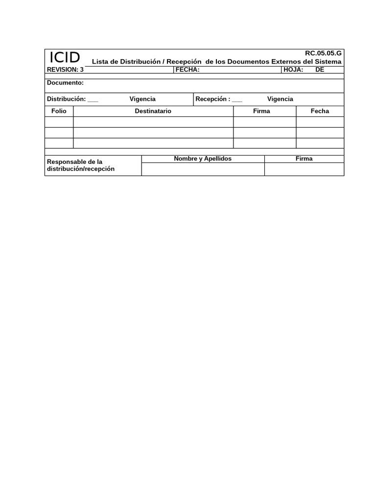 Gestión de Documentos Externos ICID | PDF