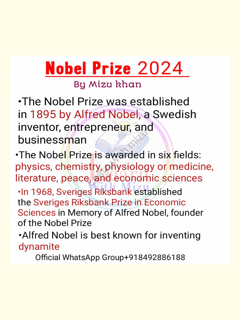 Nobel Prize 2024 by Learn With Mizu | PDF