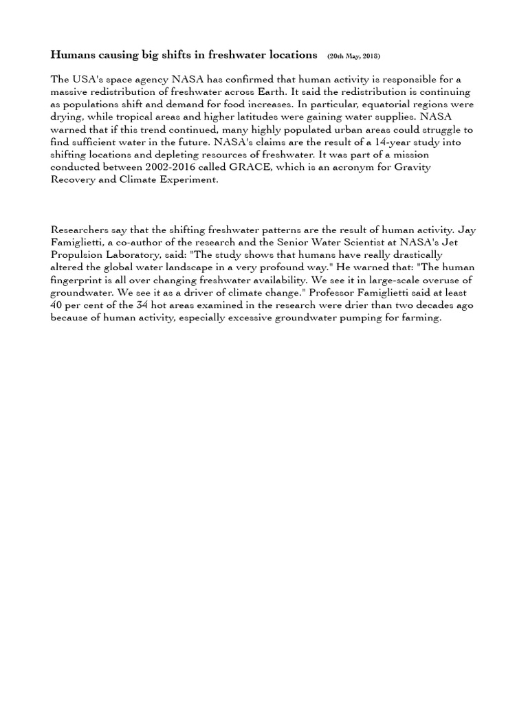 Fresh Water Location | PDF | Fresh Water | Water