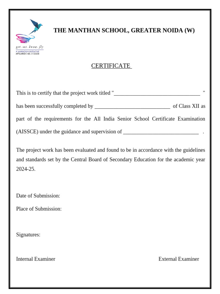 Certificate For History Project | PDF
