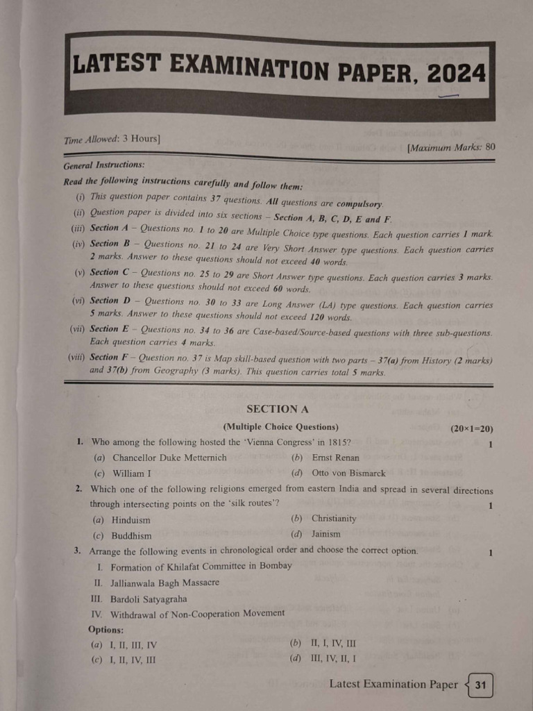 Cbse Pyq (2023-2024) | PDF