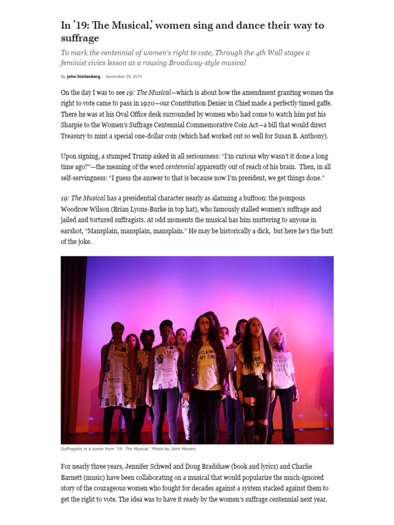 In '19_ The Musical,' women sing and dance their way to suffrage - DC ...