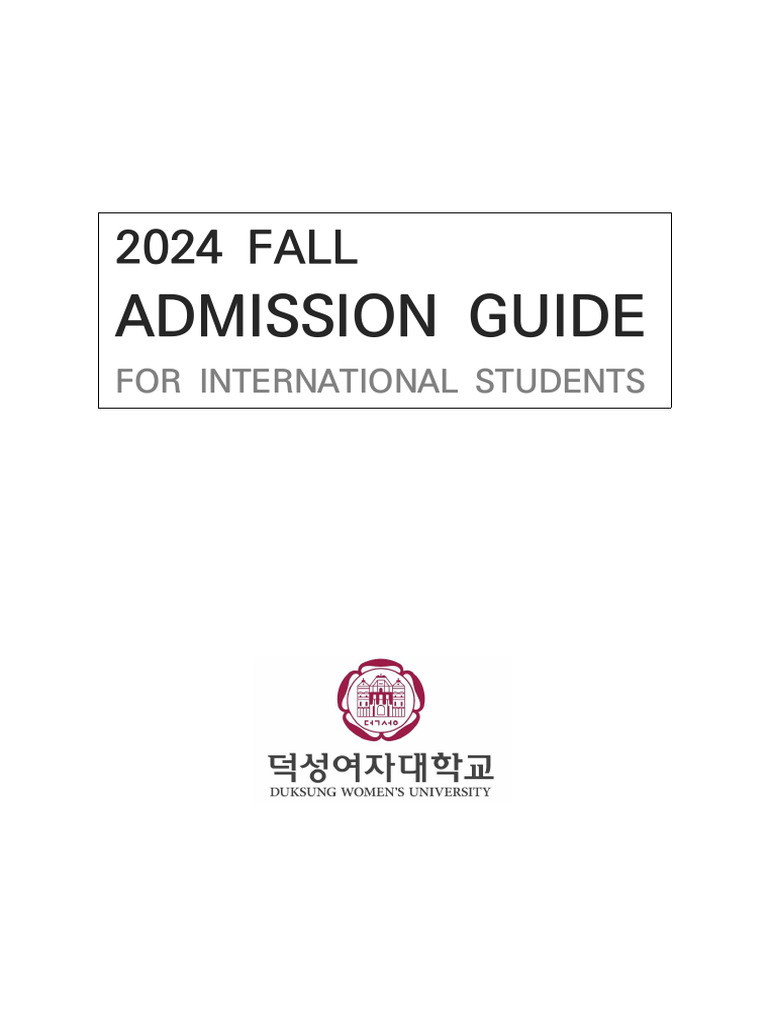 2024 Fall Admission Guide for International Students | PDF | Diplomatic ...