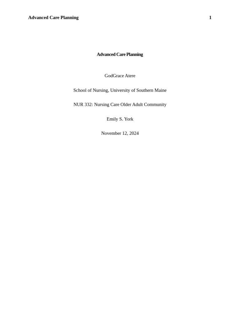 Understanding Advanced Care Planning | PDF | End Of Life Care | Health Care
