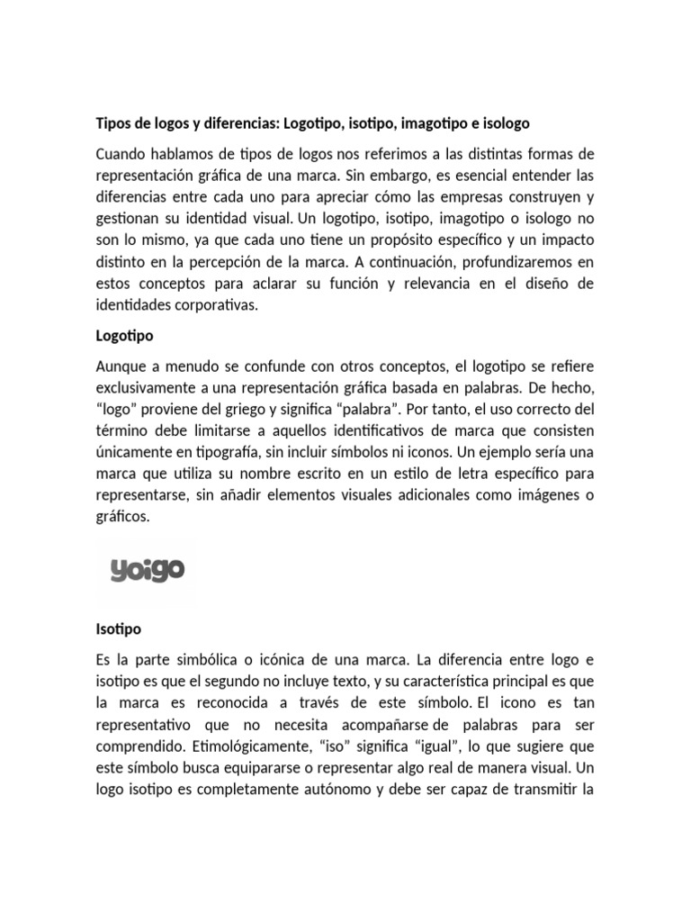 Tipos de Logos y Diferencias Logotipo, Isotipo, Imagotipo e Isologo ...