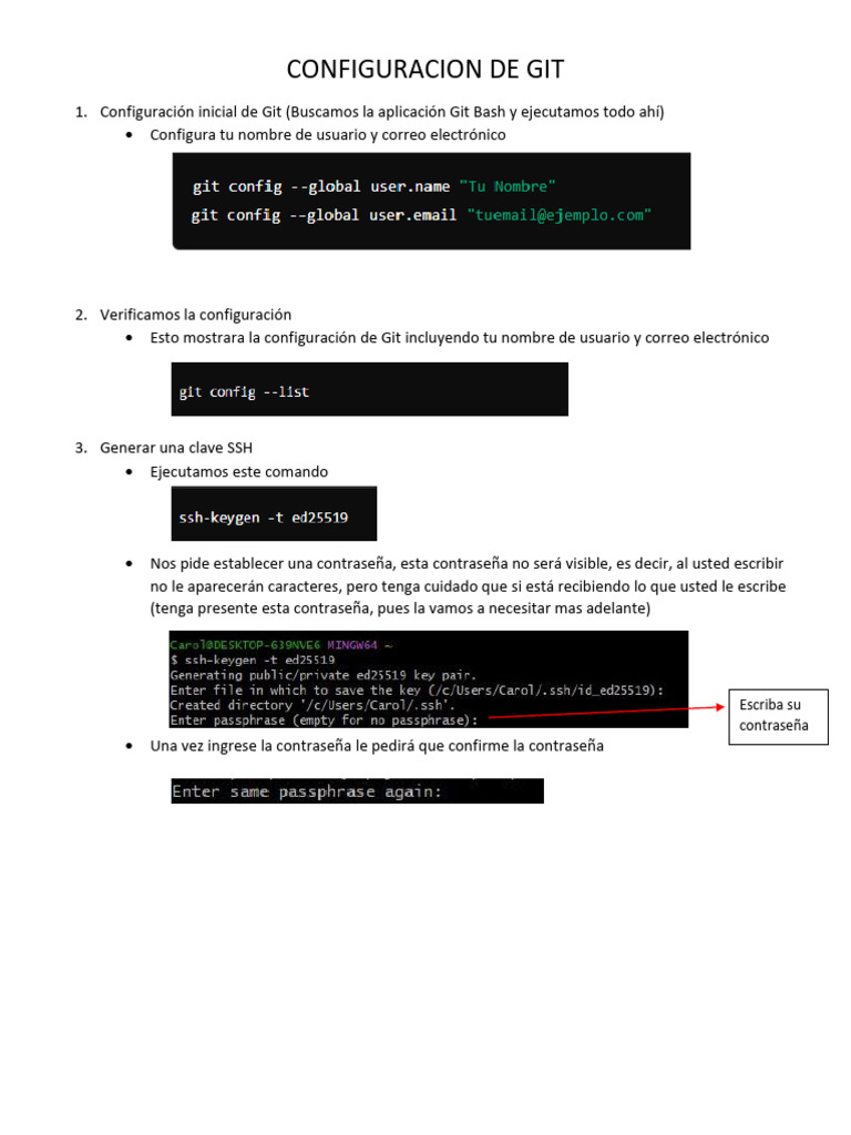 Configuracion Inicial Con Git | PDF | Contraseña | Informática