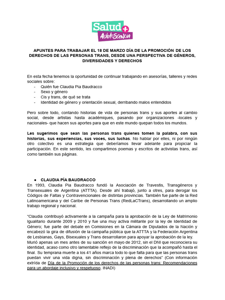 Derechos Trans: Perspectivas y Acciones | PDF | Género | Estudios de género