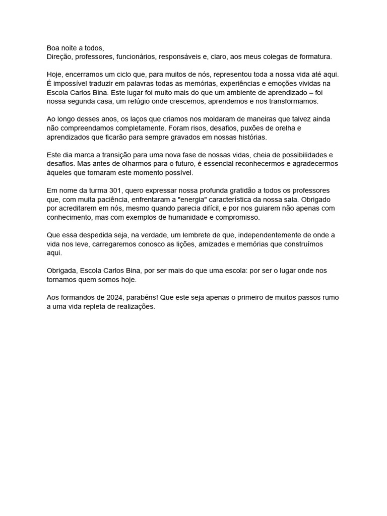 Discurso Super Foda Minúsculo | PDF