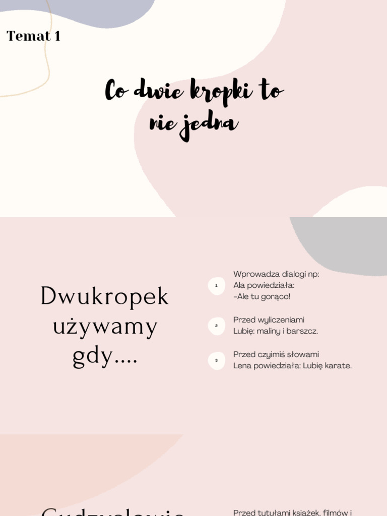 Co Dwie Kropki To Nie Jedna | PDF