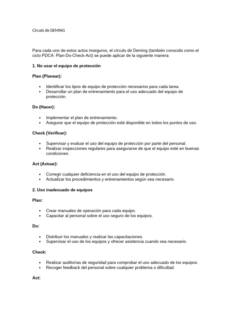 Circulo de DEMING | PDF | Ventilación (Arquitectura)