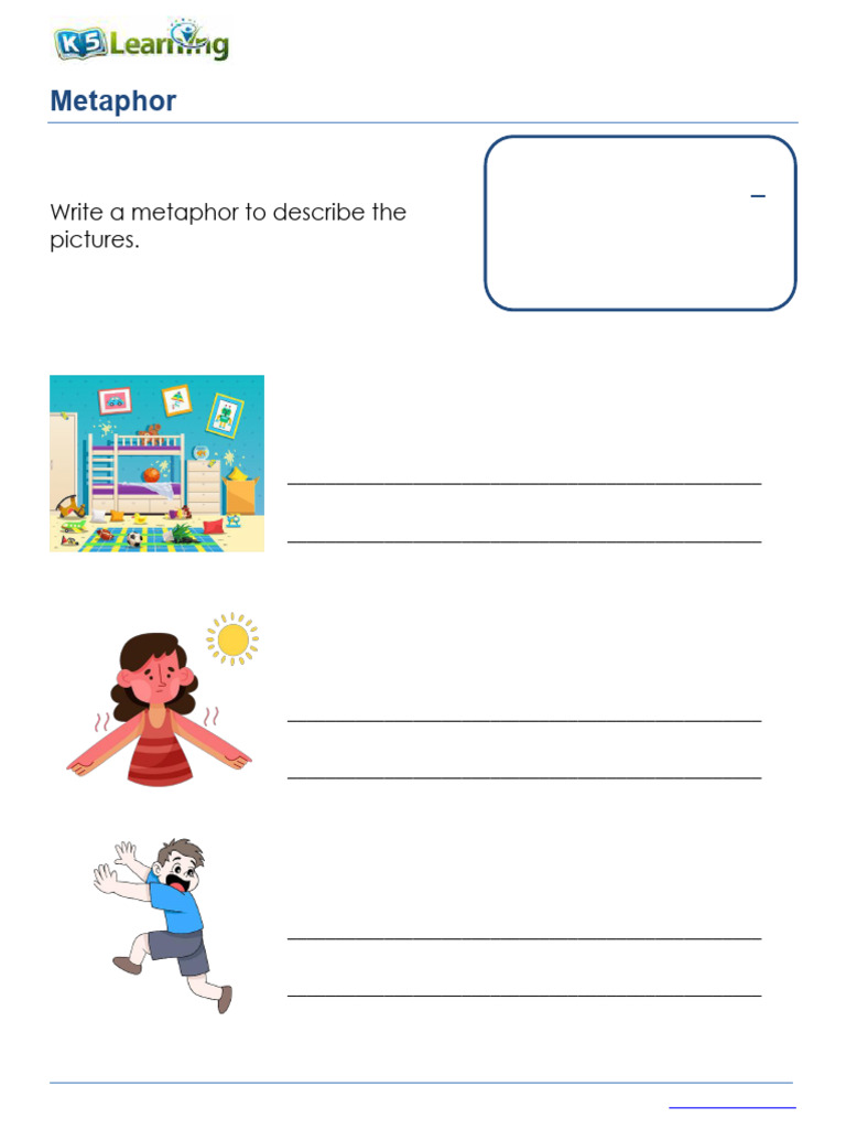 Grade 3 Metaphor Writing Worksheet | PDF
