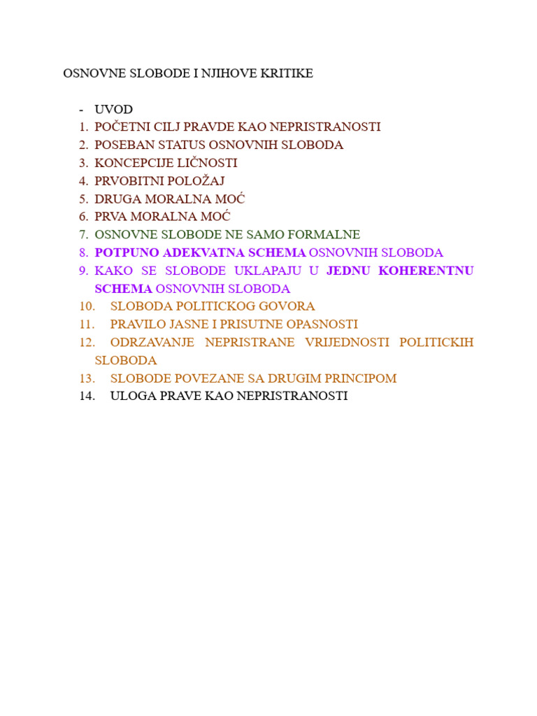 Osnovne Slobode | PDF
