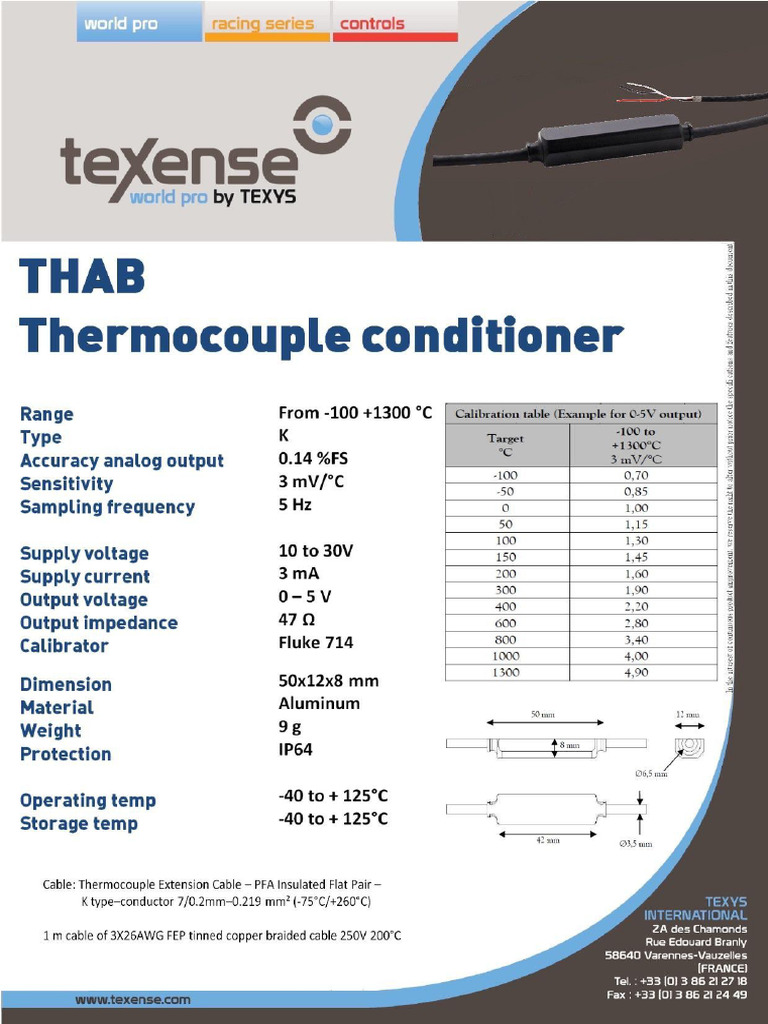 Texense - THAB Thermocouple Amplifier | PDF