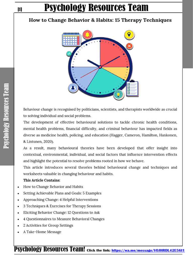 Behavior Change Techniques Overview | PDF | Habits | Behavior
