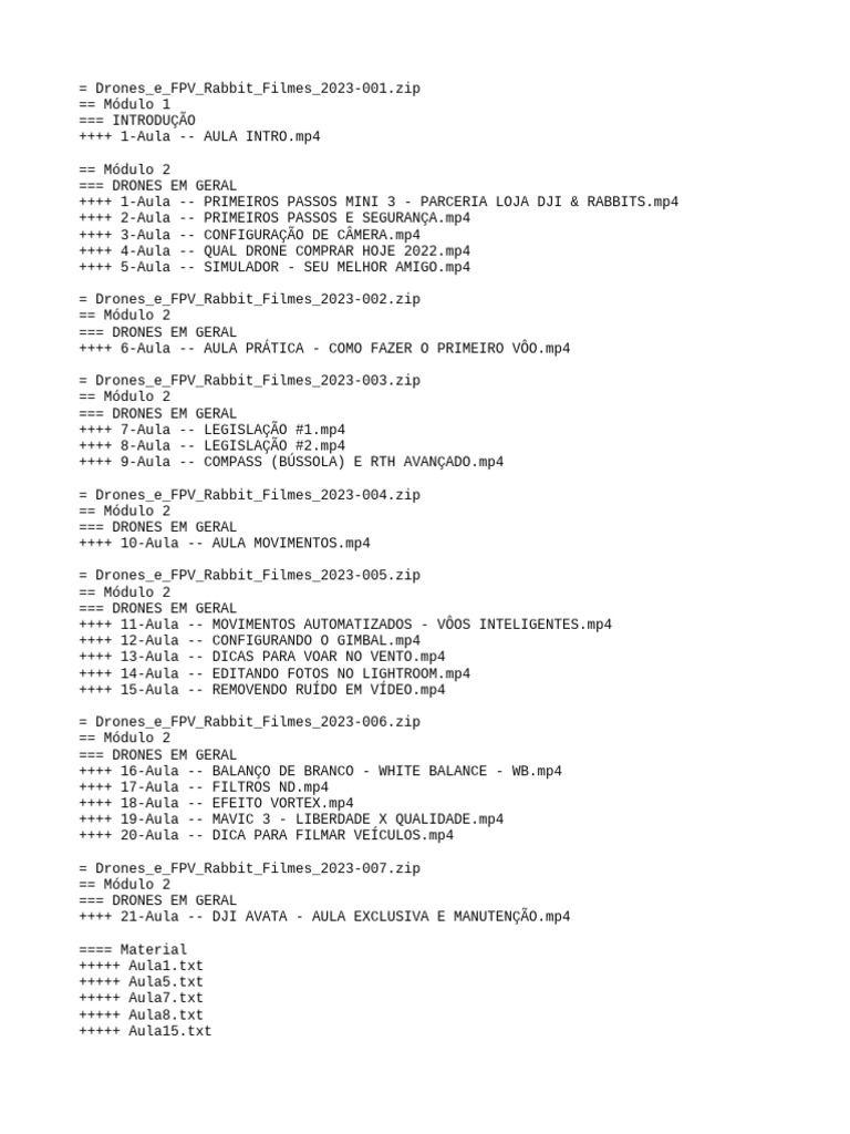 Drones_e_FPV_Rabbit_Filmes_2023 | PDF