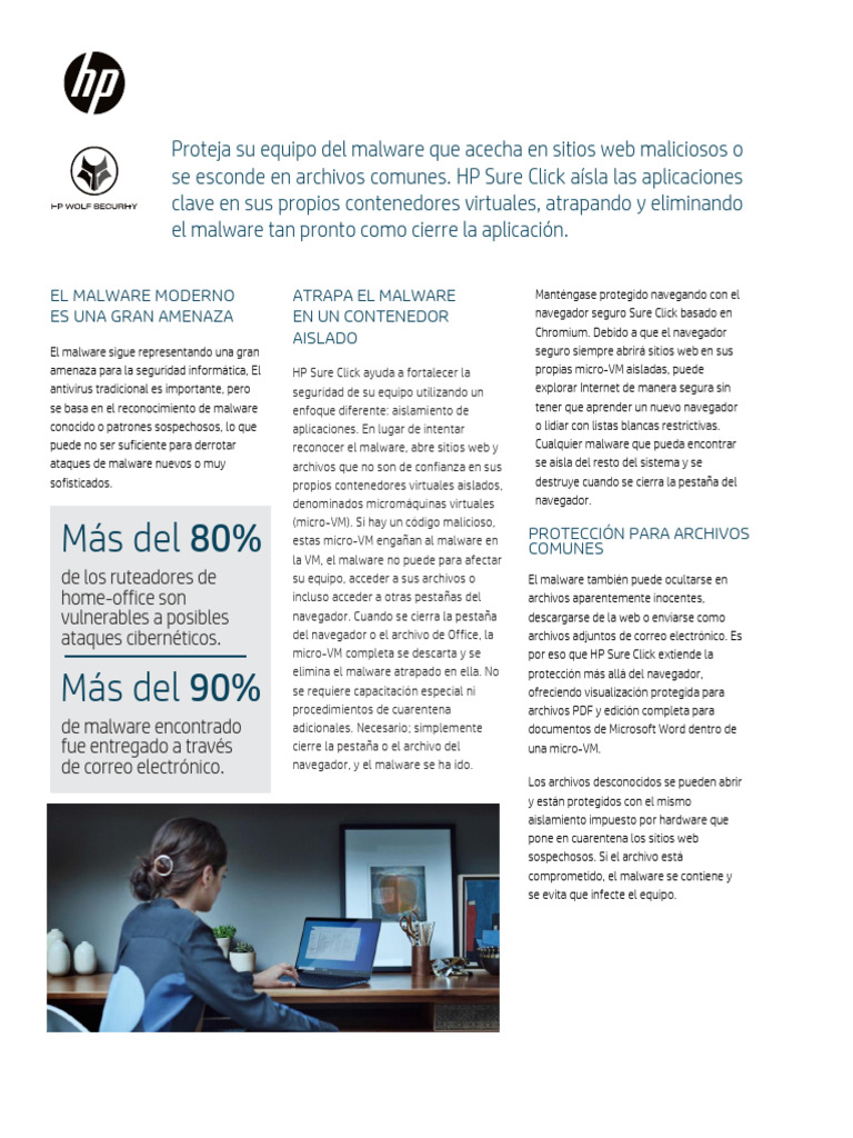 Protección de Malware con HP Sure Click | PDF | Malware | Windows 10