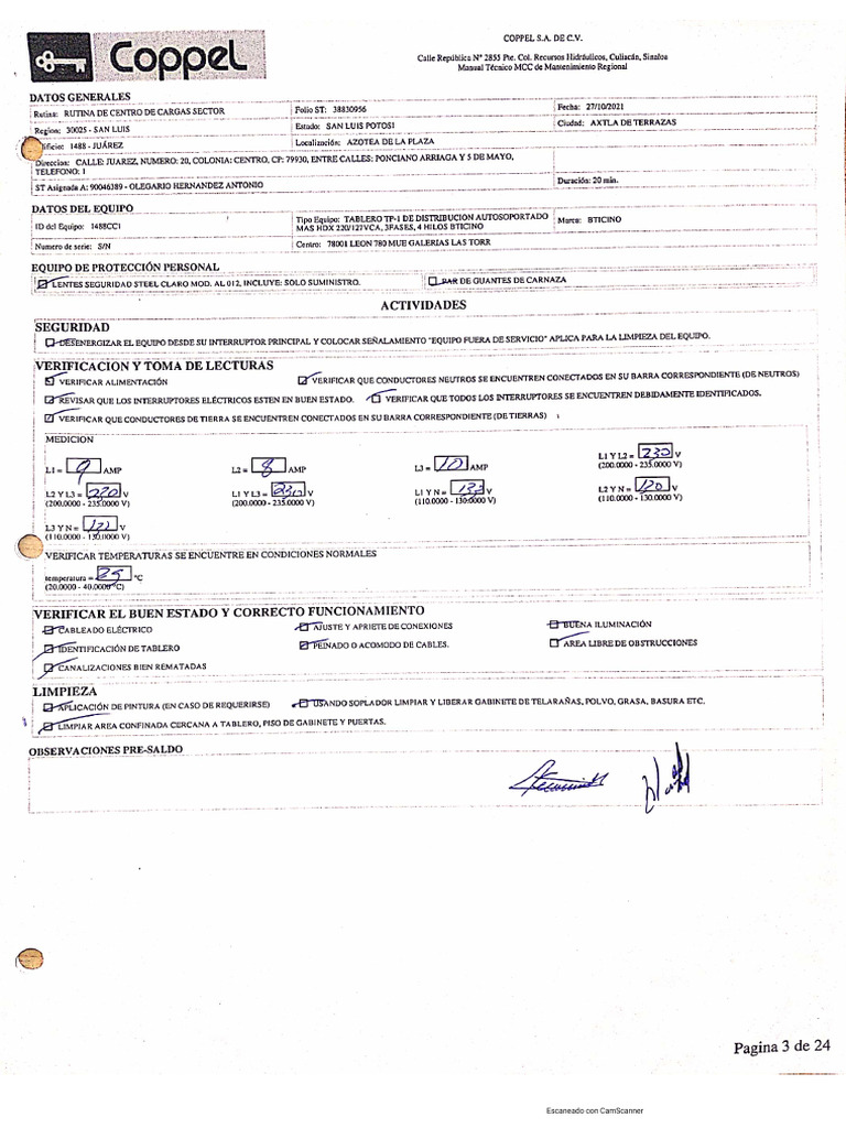 Rutinas Mantto | PDF