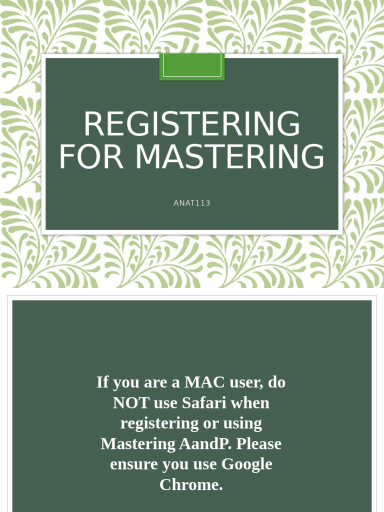 Registering For Mastering | PDF | Textbook | Software
